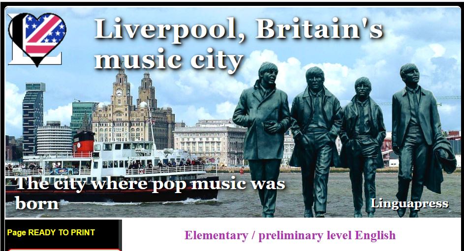 Liverpool, Britain's music city - in elementary English